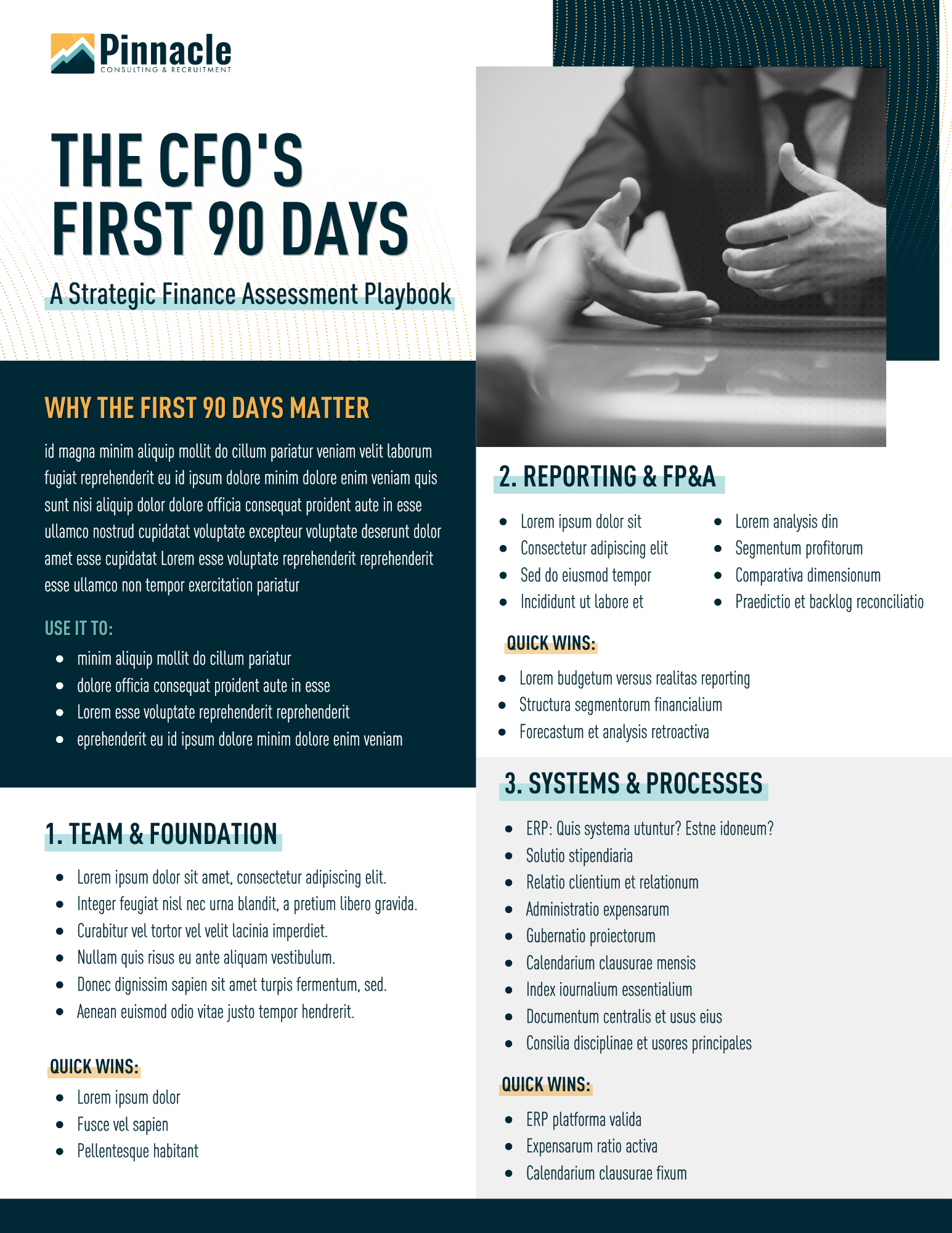 The CFO's First 90 Days - Pinnacle Consulting & Recruitment, LLC.